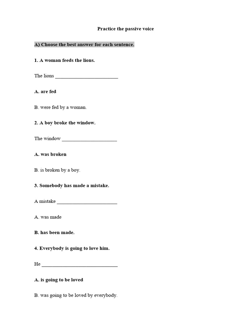 Bu I 1 - Practice The Passive Voice | PDF