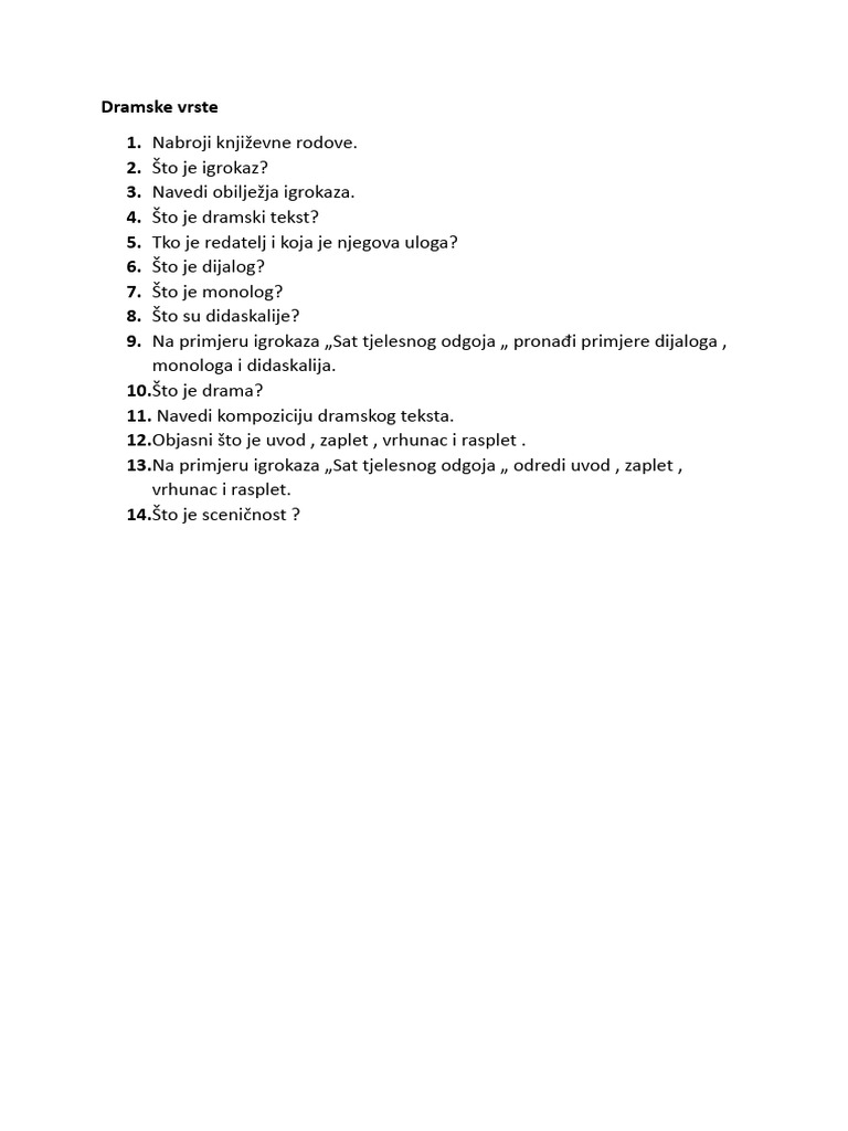 Dramske Vrste | PDF