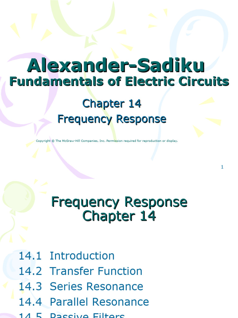 Alexander CH 14 Final R 1 | PDF | Resonance | Electronic Filter