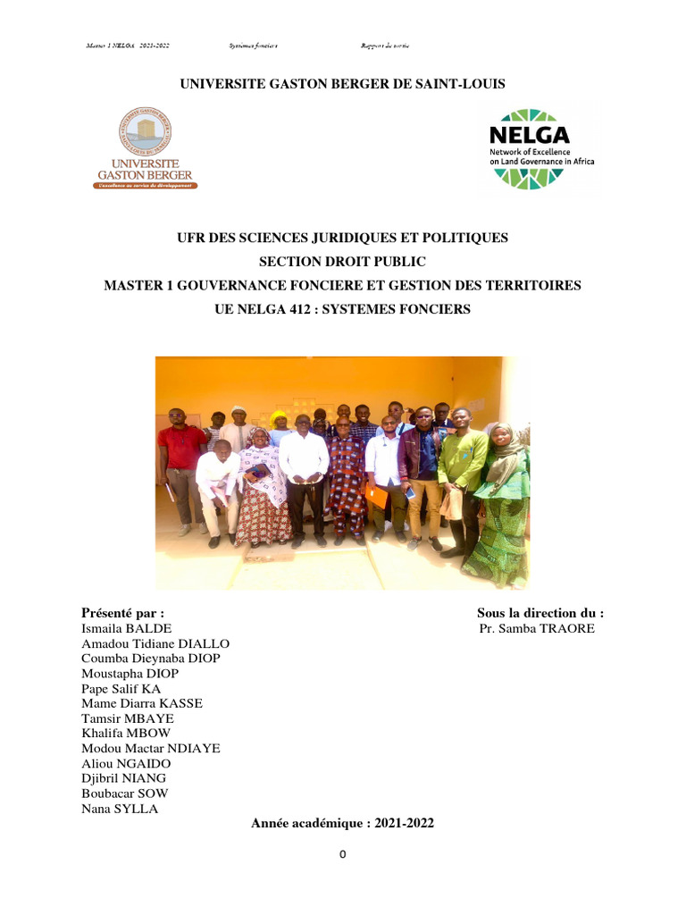 Rapport de sortie pédagogique NELGA 2022 | PDF | Pédagogie | Gouvernance