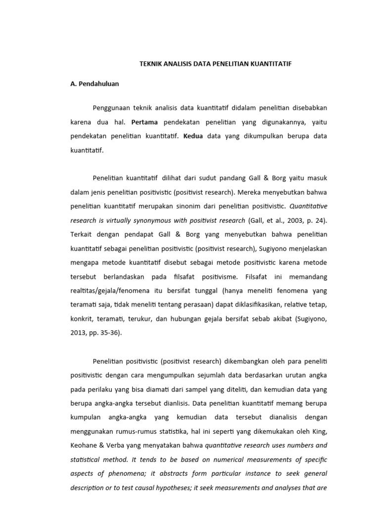 Teknik Analisis Data Penelitian Kuantitatif | PDF