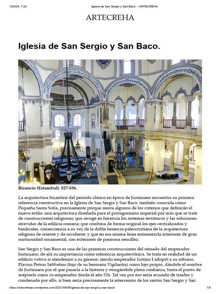 Iglesia de San Sergio y San Baco. - ARTECREHA | PDF | Elementos arquitectónicos | Estilos ...