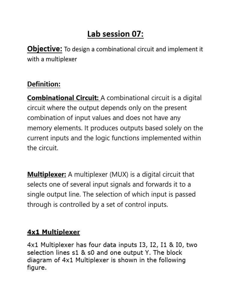 Lab Session 07 | PDF | Logic Gate | Computer Science