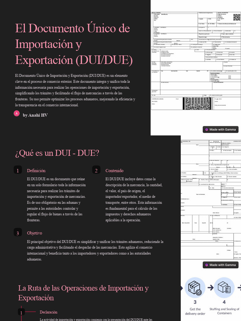 Documento Único de Importación y Exportación | PDF | aduana | Arancel