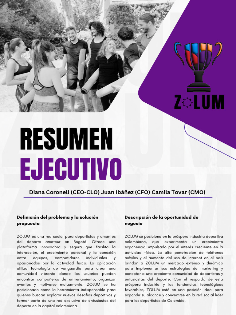 ZOLUM: Red Social para Deportistas en Bogotá | PDF | Computación en la ...