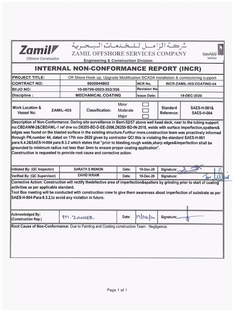 INCR-ZAMIL-403-COATING-004 Closed | PDF