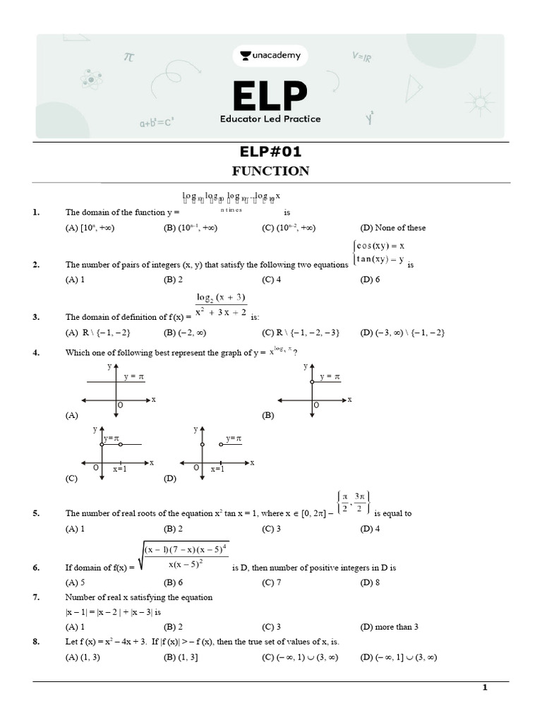 ELP-01 Function Ans Final | PDF | Function (Mathematics) | Discrete Mathematics