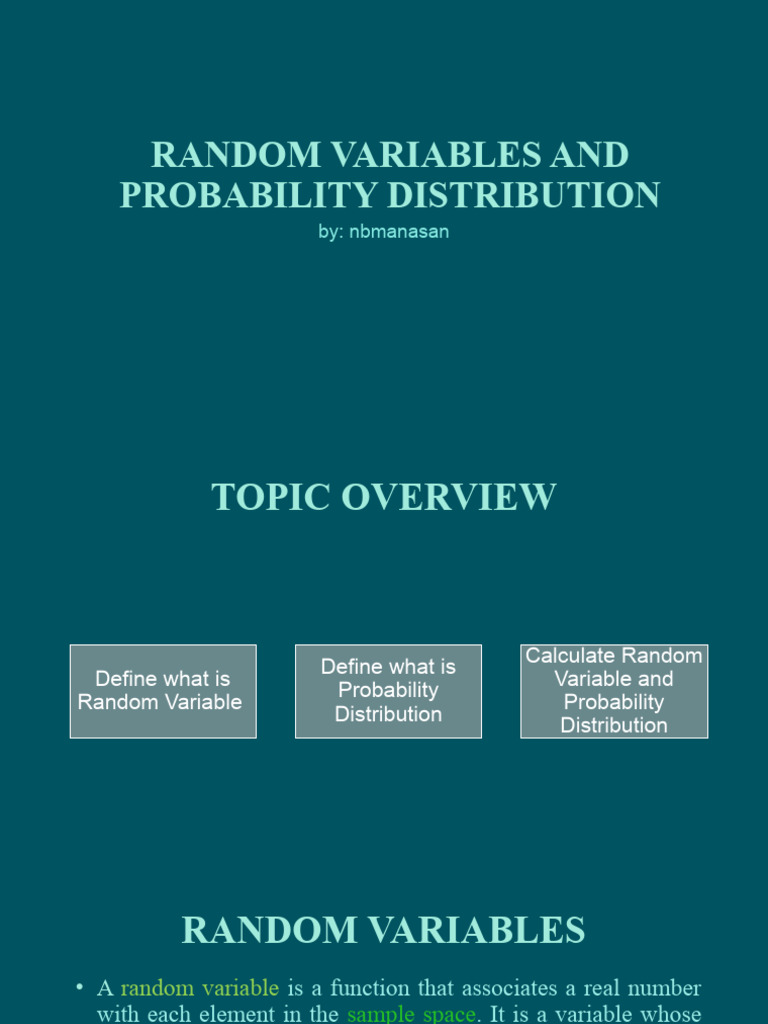 6 Probability Distribution | Download Free PDF | Probability Distribution | Random Variable
