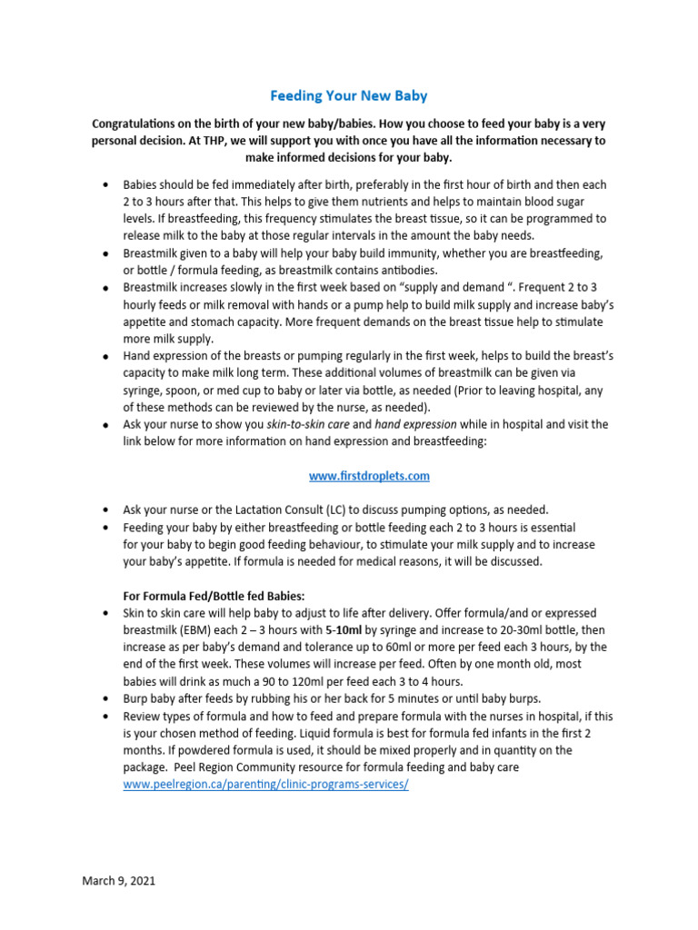 Essential Baby Feeding Guidelines | PDF | Breastfeeding | Breast Milk