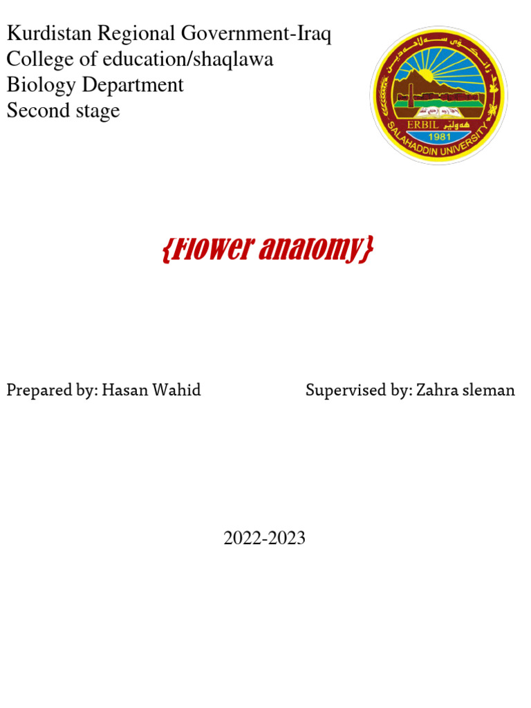 (Flower Anatomy) : Kurdistan Regional Government-Iraq College of ...