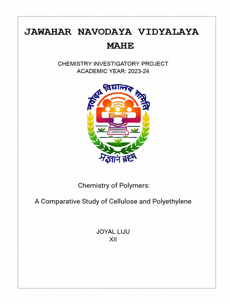Chemistry Project 1 | PDF | Polyethylene | Polymers
