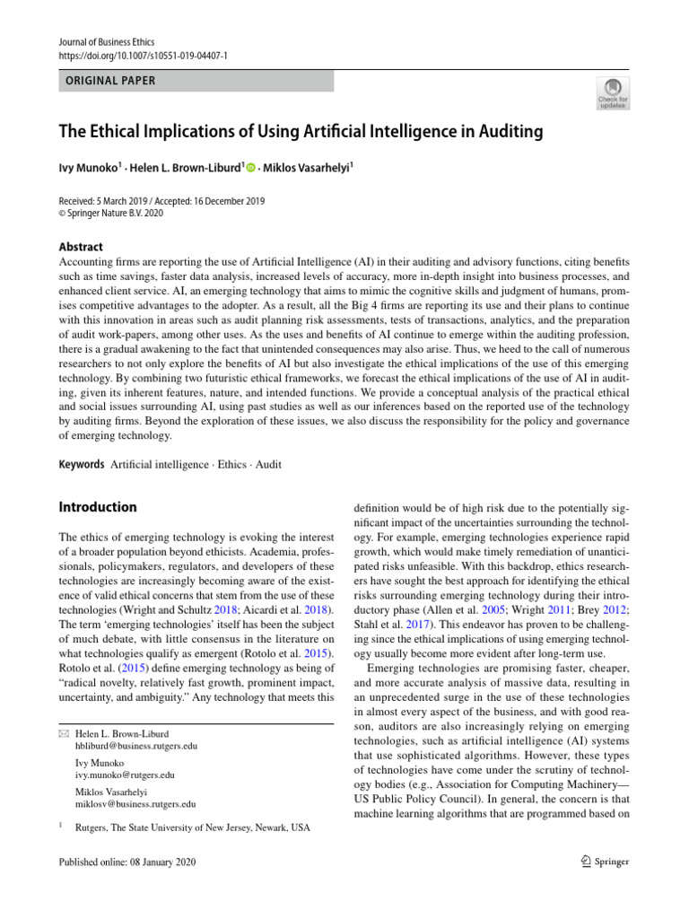 The Ethical Implications of Using Artifi | PDF | Artificial ...