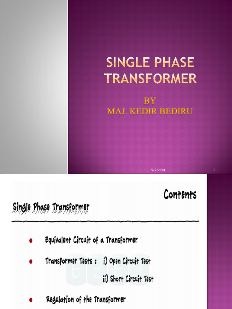 Single phase transformer | PDF | Transformer | Inductor