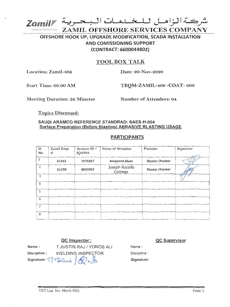 006. TBQM-ZAMIL-406-COAT-006 | PDF | Abrasive | Industrial Processes