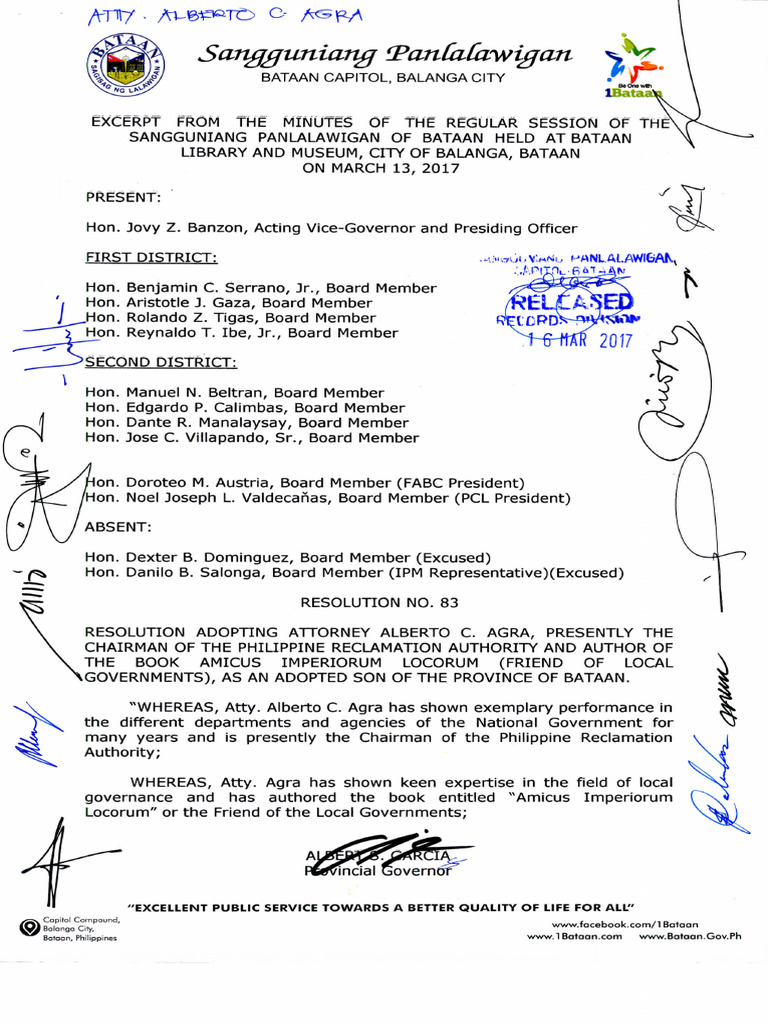 SP Resolution Atty Agra | PDF