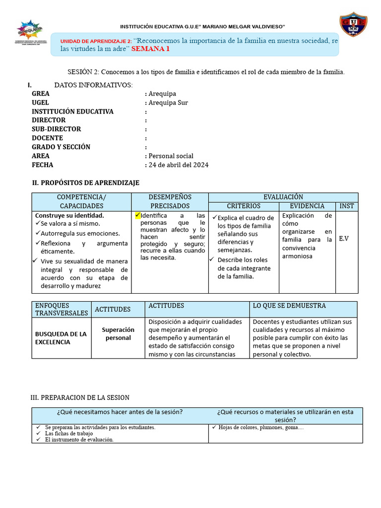 Abril 24-S1-S2-Ps-Tipos de Familia. | PDF | Conceptos psicologicos | Ciencias del comportamiento