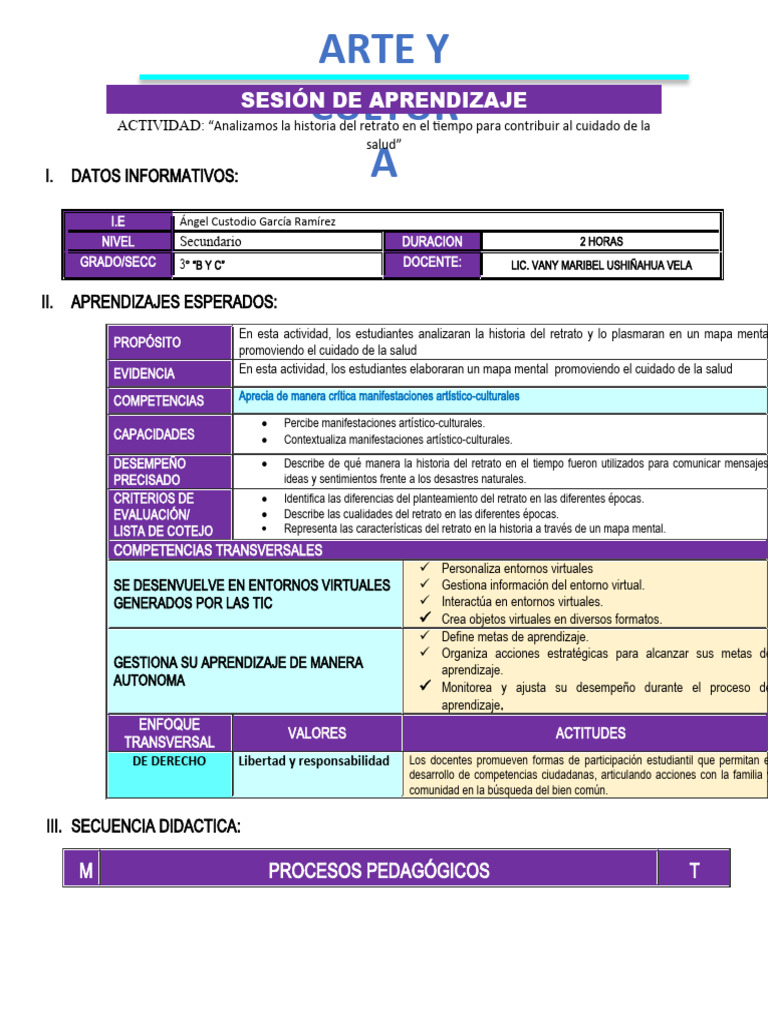 Sesion de Aprendizaje Ept | PDF | Aprendizaje | Evaluación