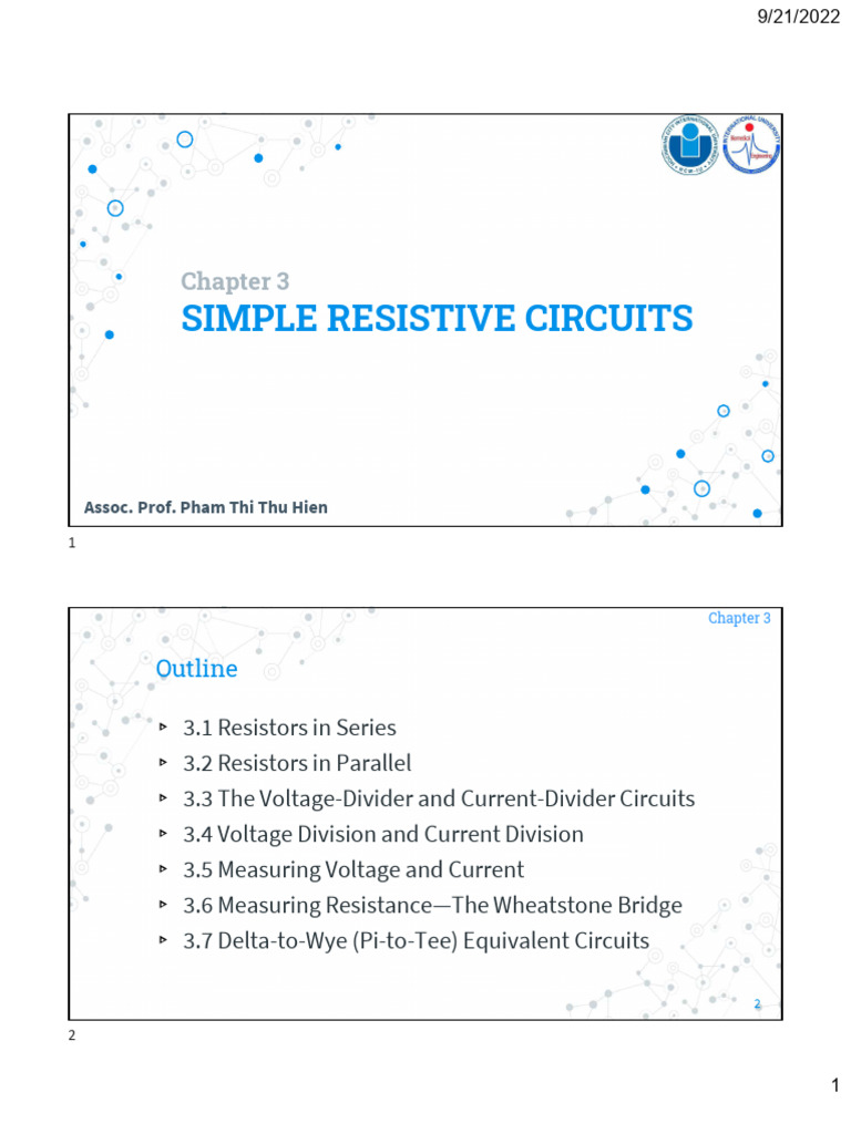 Principles of EE1 - Chapter 3 - Simple Resistive Circuits | PDF | Resistor | Series And Parallel ...
