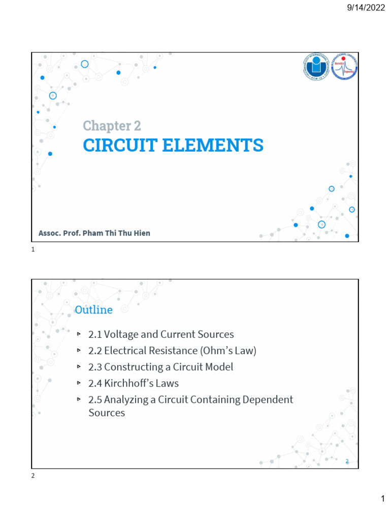 Principles of EE1 - Chapter 2 - Circuit Elements | PDF | Electrical Network | Electrical ...