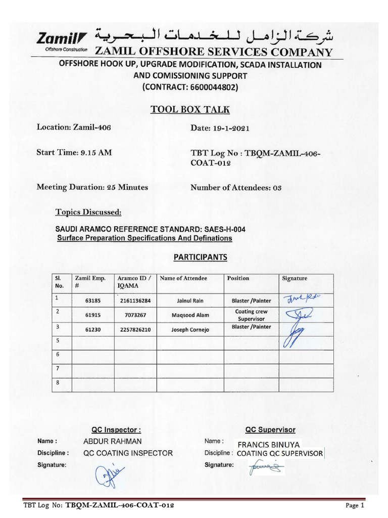 Tbqm-Zamil-406-Coat-012 | PDF | Coating | Corrosion