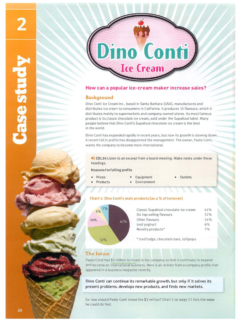 Dino Conti Ice Cream Case Study | PDF | Ice Cream | Business