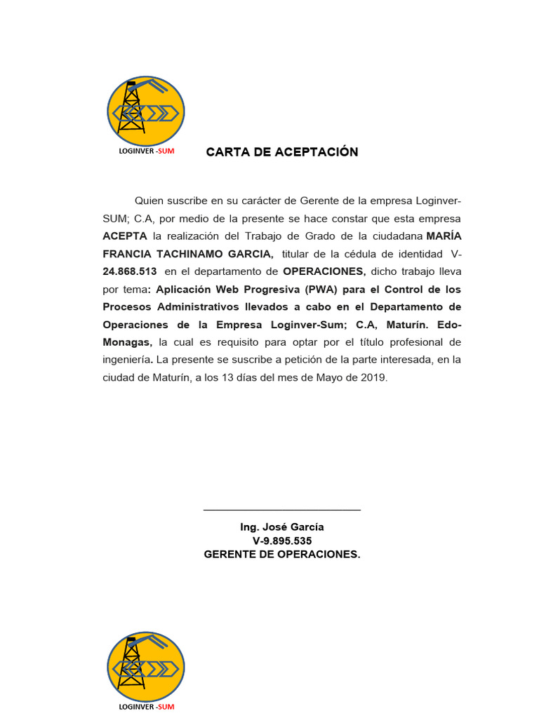 CARTA DE ACEPTACION Y CULMINACIÓN TESIS MF | PDF