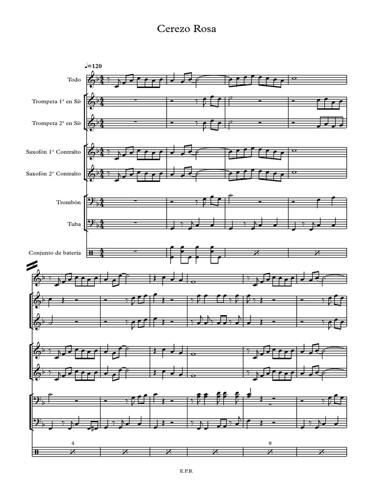 Cerezo Rosa Score and Parts | PDF