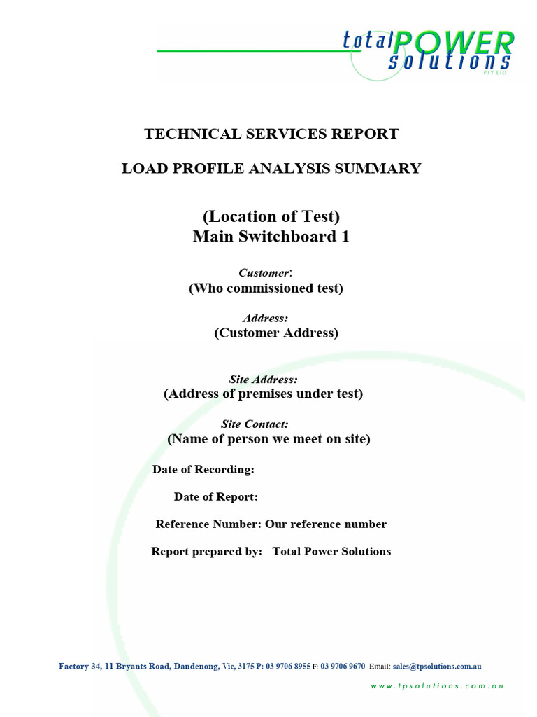 Power Quality Analysis Report Summary | PDF | Electrical Engineering ...