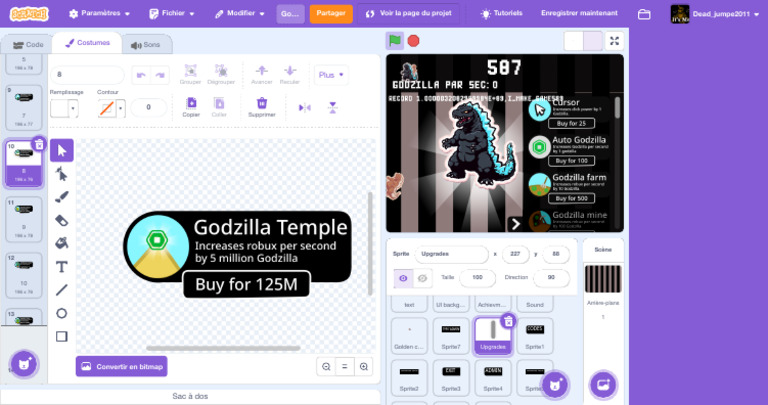 Godzilla Cliker Original On Scratch 8 | PDF