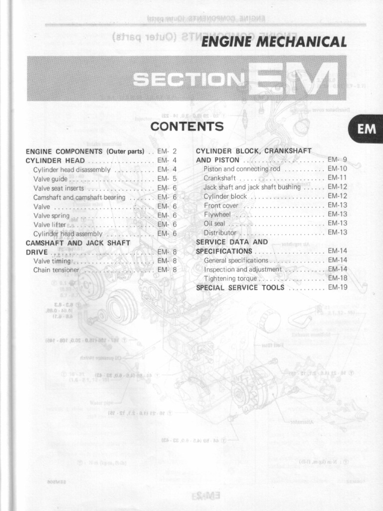 FJ20 Engine EM | PDF | Internal Combustion Engine | Engine Technology