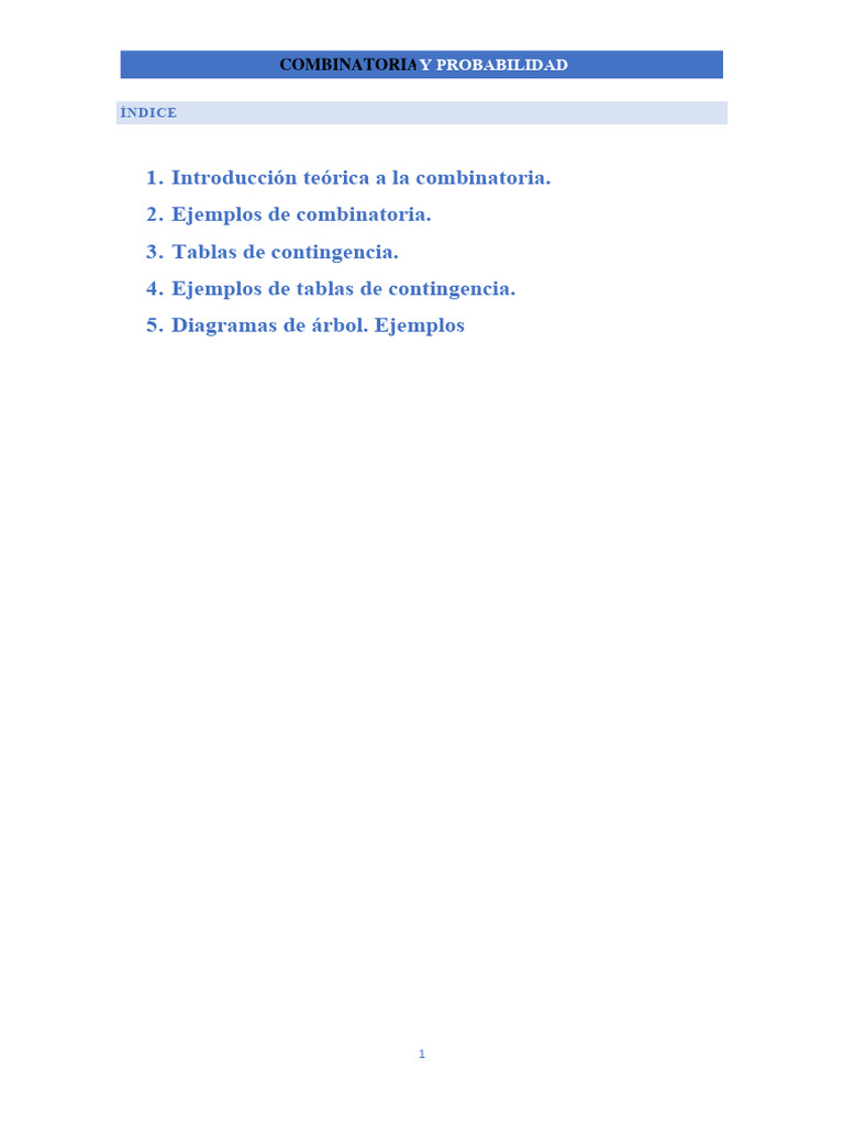 Combinatoria y Tablas de Contingencia | PDF | Probabilidad | Combinatoria
