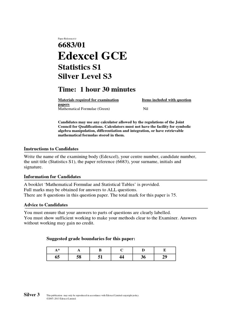 s1 Silver 3 | PDF | Variance | Numbers