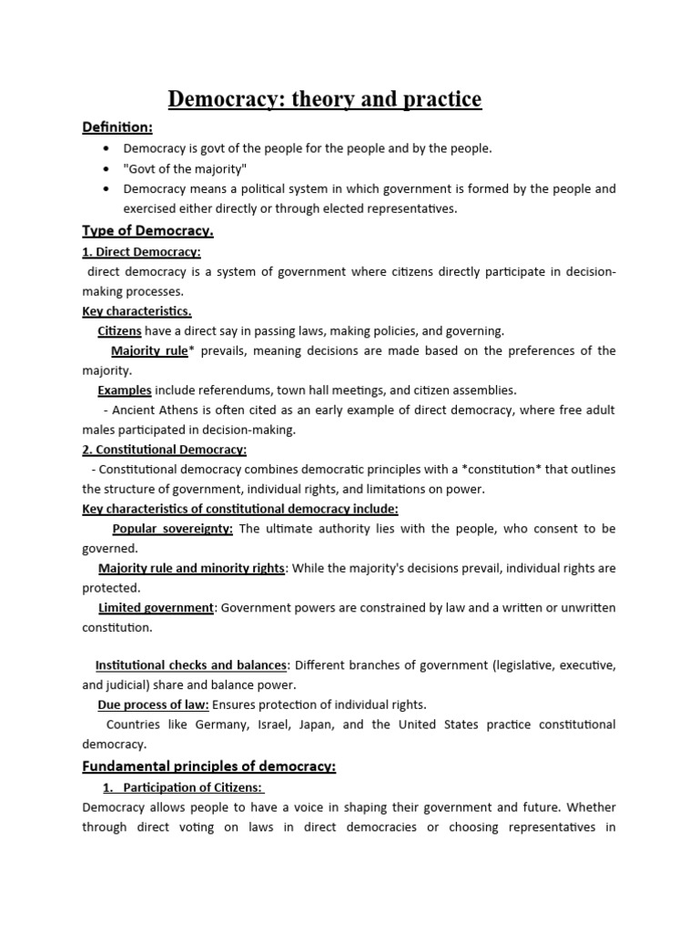 Democracy 1 | PDF | Democracy | Political Ideologies