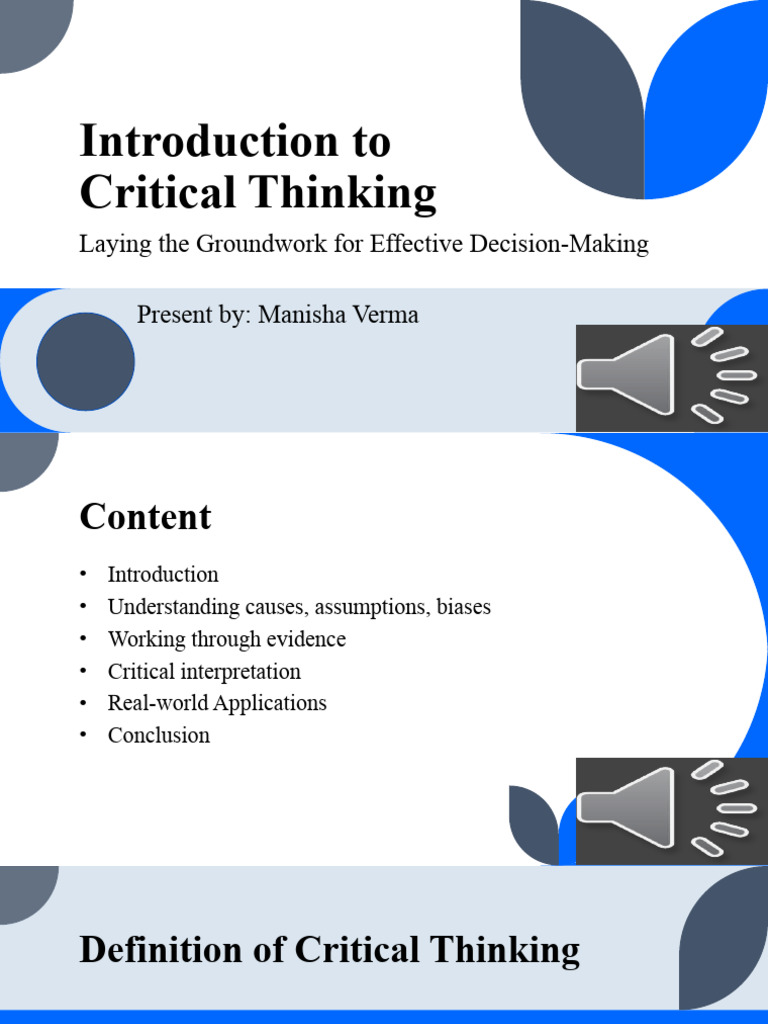 Critical Thinking: A Guide to Decision-Making | PDF | Critical Thinking ...