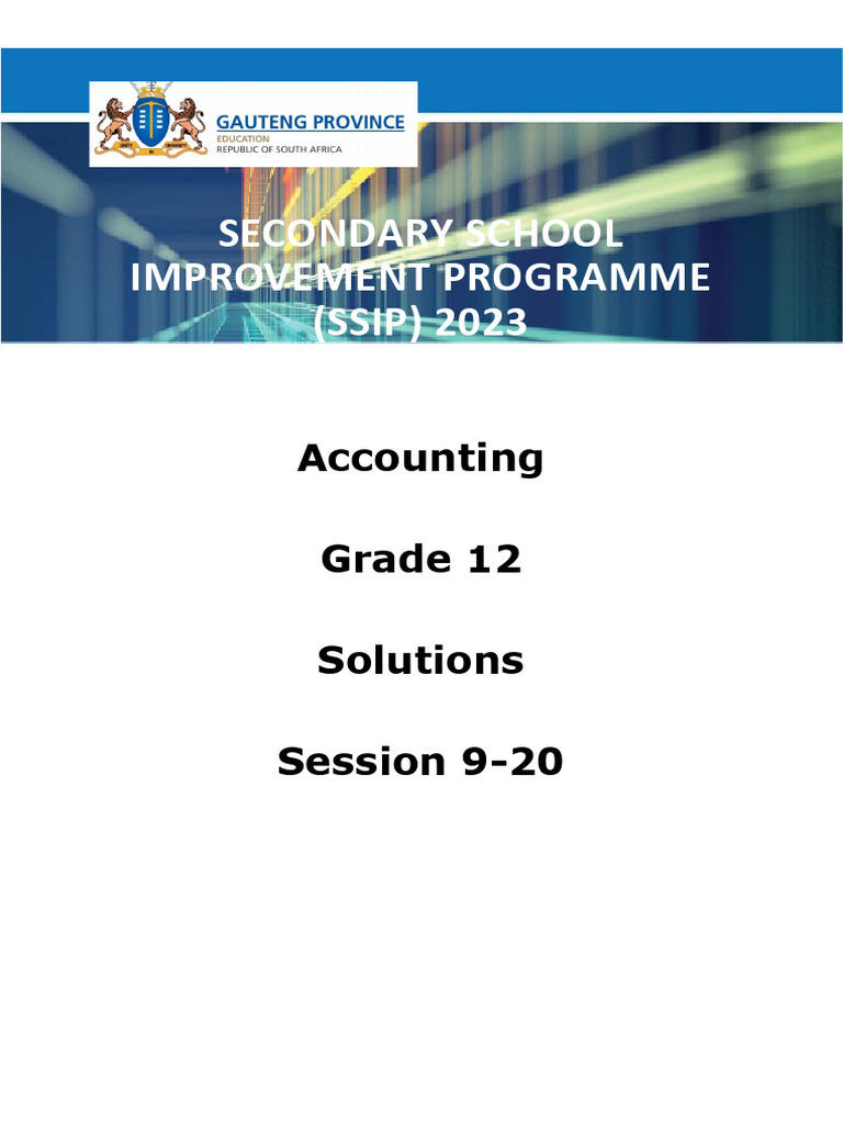 2023 SSIP Acounting Solutions-Session 9-20-1 | PDF | Dividend | Equity ...