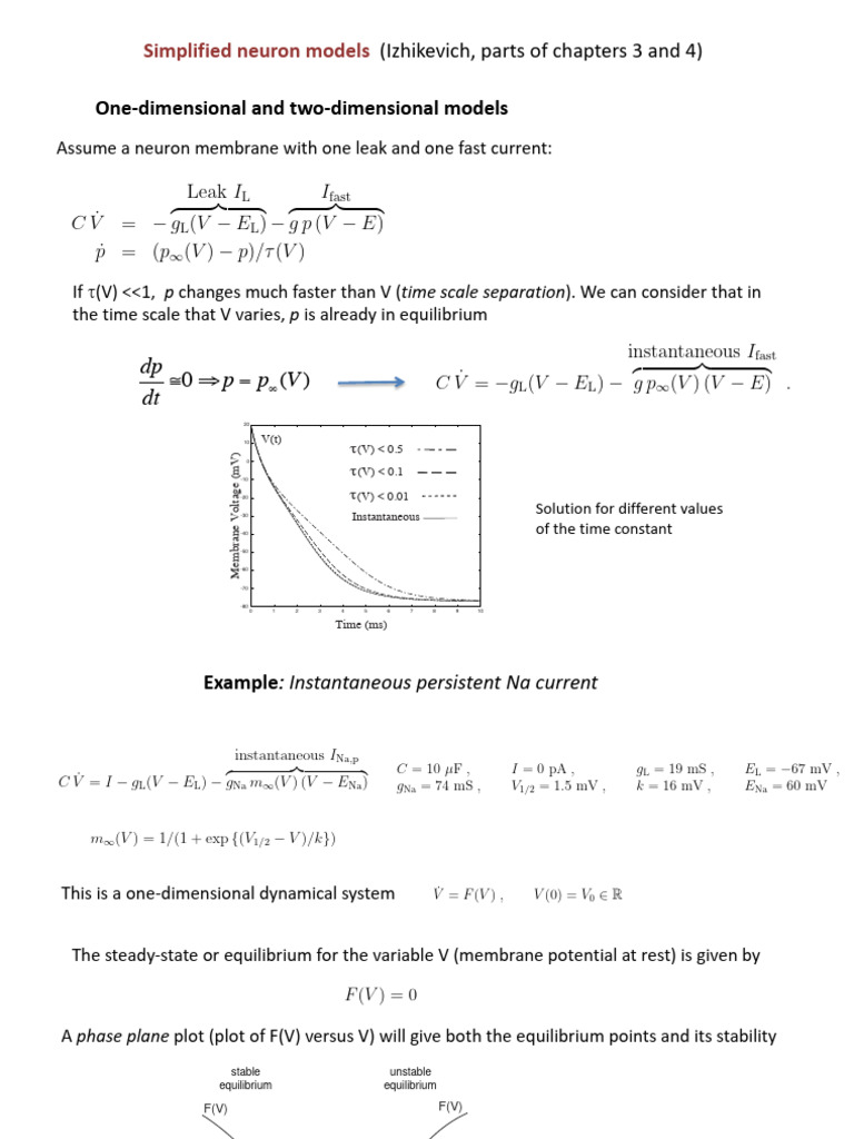 Clase4 - Simplified Neuron 1D Model | PDF | Function (Mathematics ...