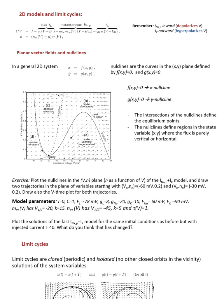 Clase5 - Simplified Models. 2D Neuron | PDF | Eigenvalues And ...