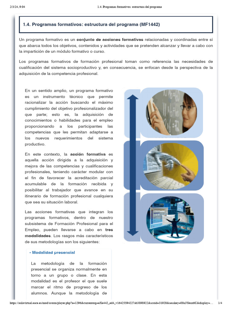 Estructura Del Programa Formativo | PDF | Modificación de comportamiento | Aprendizaje