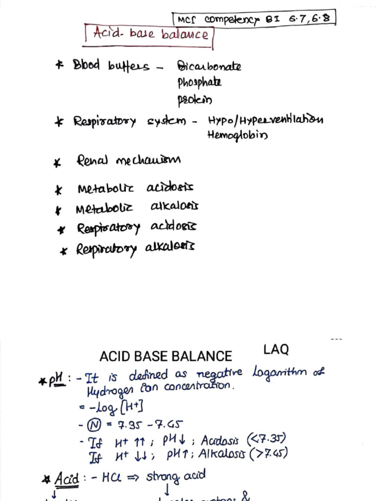 Acid Base Balance | PDF | Intensive Care Medicine | Physiology