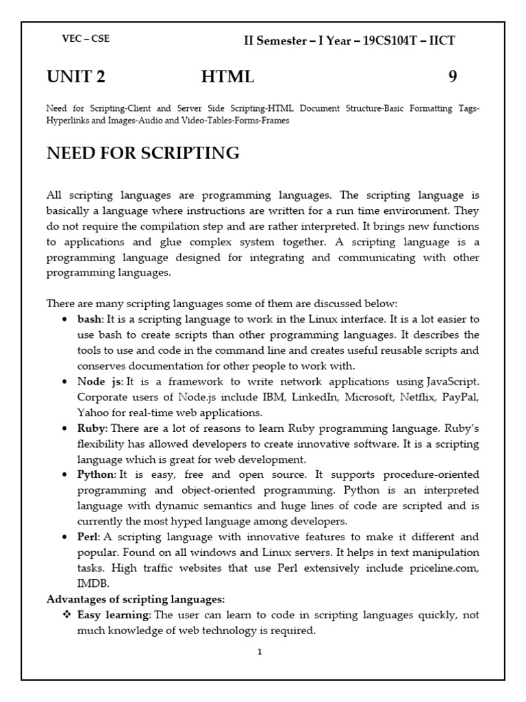 Iict - Unit II | PDF | Dynamic Web Page | World Wide Web