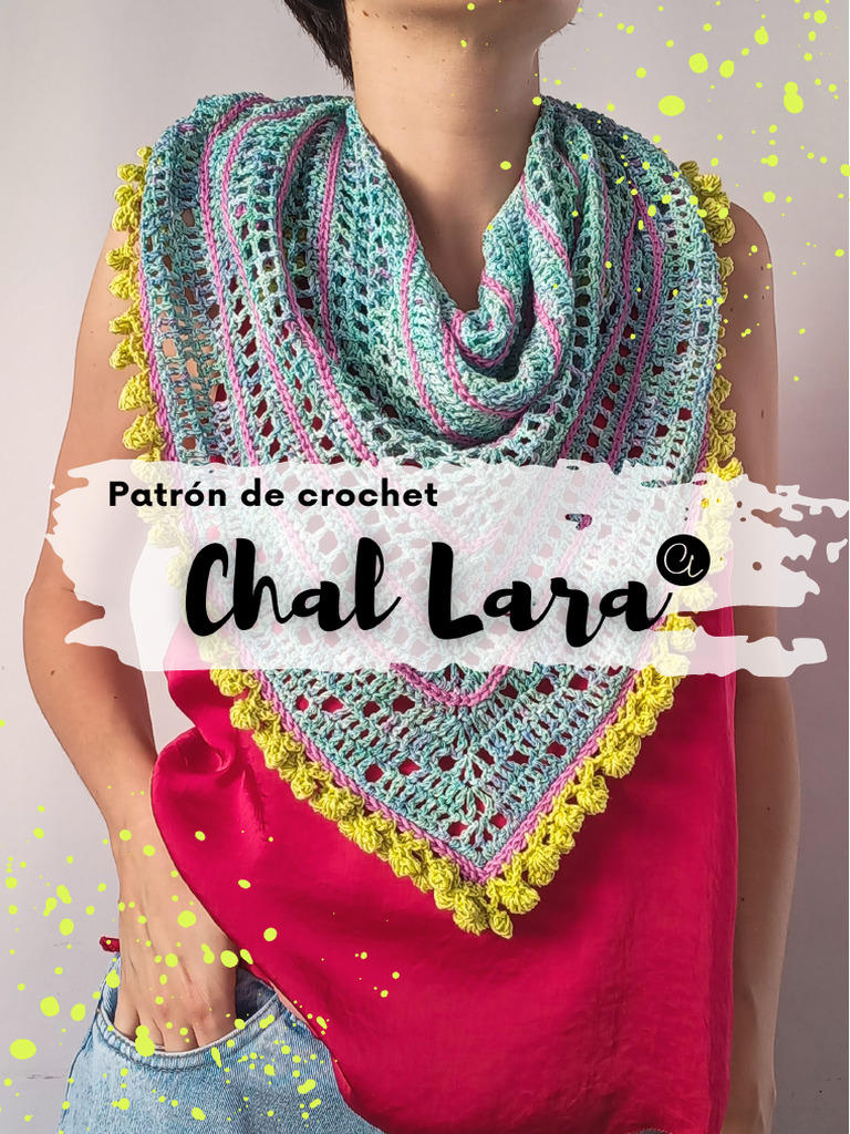 Patrón de crochet Chal LARA - Capullo Lanar pdf | PDF | Bordado | Tejer