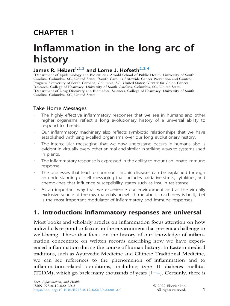 Chapter 1 - Inflammation in The Long Arc of H - 2022 - Diet Inflammation and H | PDF | Immune ...