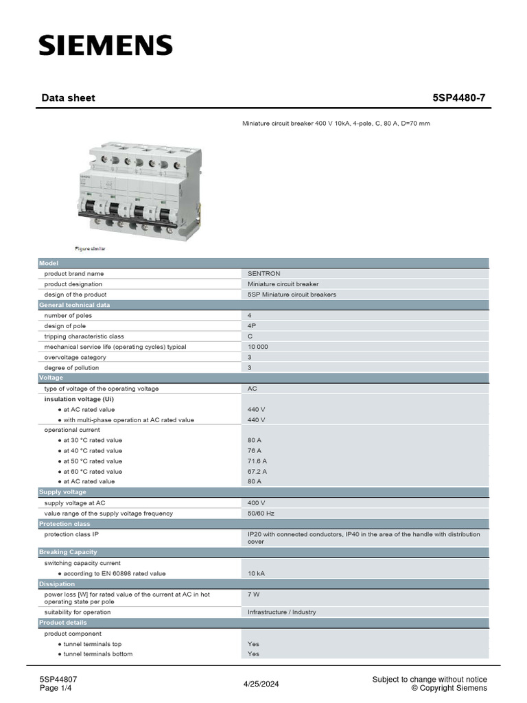 5SP44807 Datasheet en | PDF | Alternating Current | Electrical Engineering
