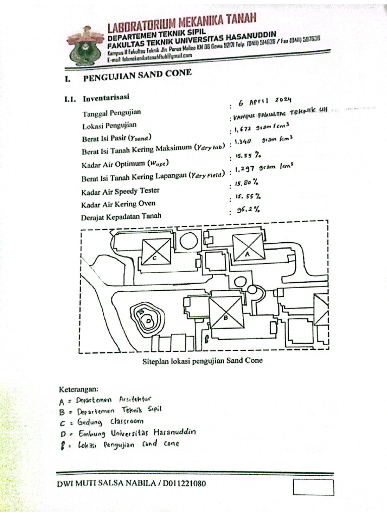 Laporan Sand Cone - Dwi Muti Salsa Nabila - KLP 18 | PDF