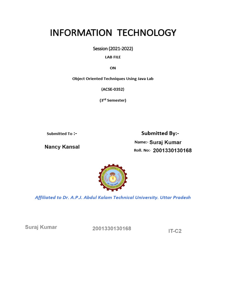 Suraj Kumar | PDF | Method (Computer Programming) | Class (Computer Programming)