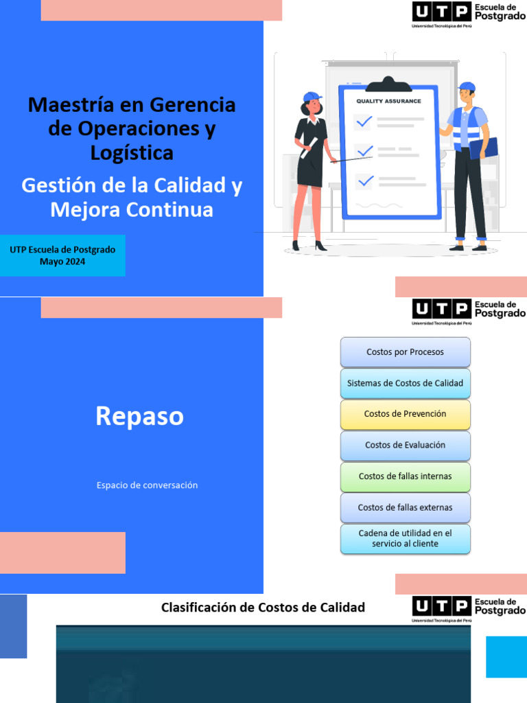 S7 Gestion de La Calidad y Mejora Continua 202405 - TPM | PDF | Calidad (comercial) | Economias