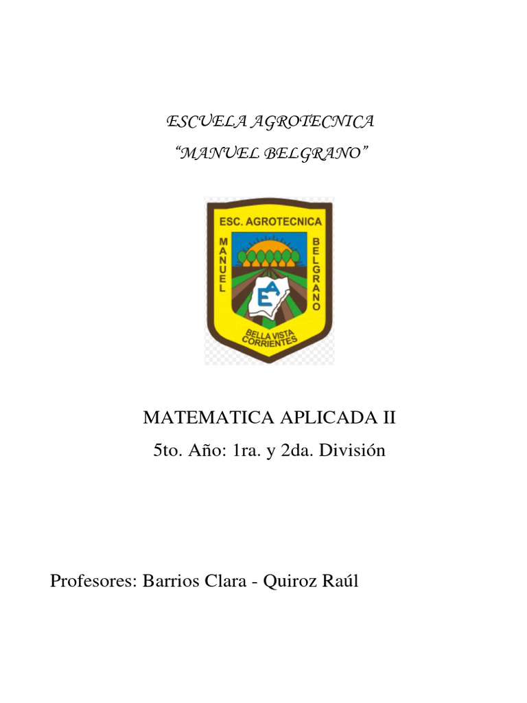 Matematica Aplicada II. Agro. MB. 2023 | PDF | Derivado | Integral