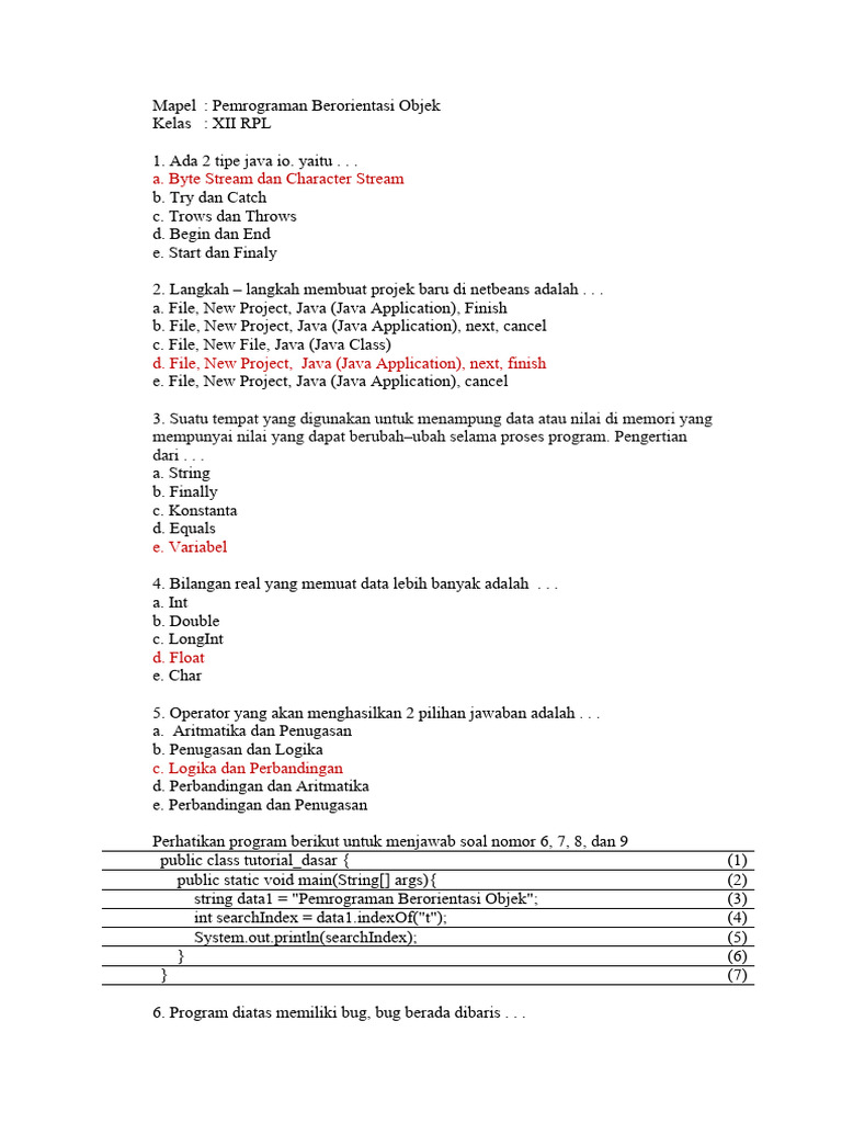Kisi Kisi Soal Uas Sem 2 Kelas 11 2021-2022 | PDF