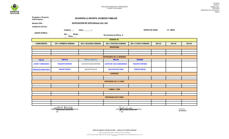 f2.g6.pp Formato Ciclo de Menus v33-5 | PDF | Alimentos | Cocina