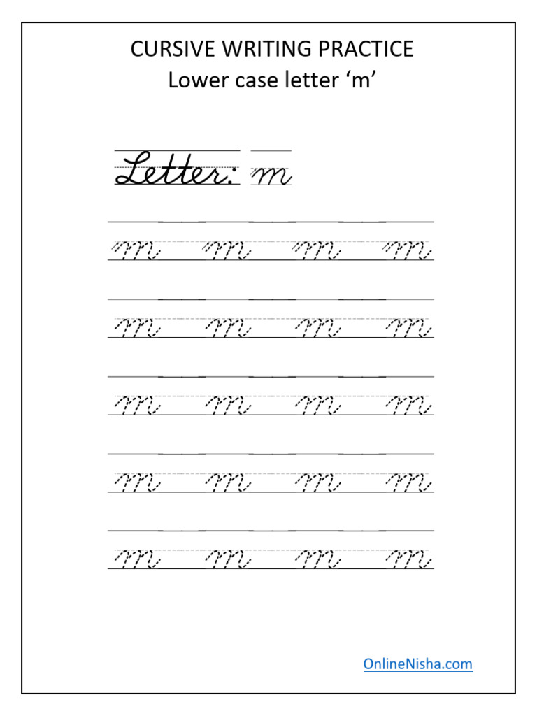 Cursive Lowercase M | PDF | Foreign Language Studies